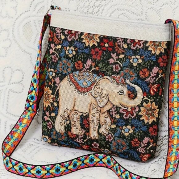 Bags | Tapestry Style Boho Elephant Crossbody Bag | Poshmark